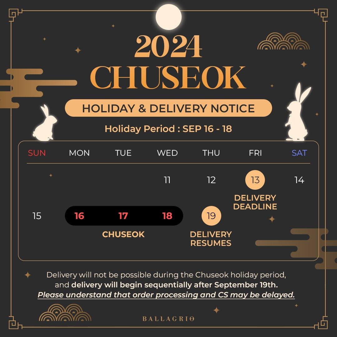 NOTICE | 🌕 CHUSEOK HOLIDAY NOTICE 🐇 – Ballagrio