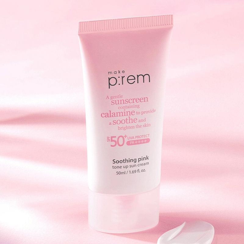[make p:rem] Soothing Pink Tone Up Sun Cream SPF 50+ PA++++ 50ml – Ballagrio